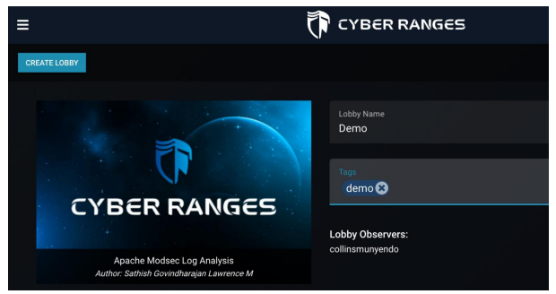 Creating a lobby – CYBER RANGES