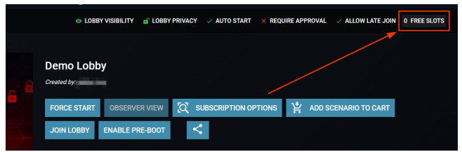 Creating a lobby – CYBER RANGES (EN)