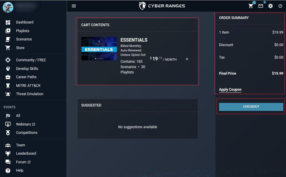 Store App – CYBER RANGES (EN)