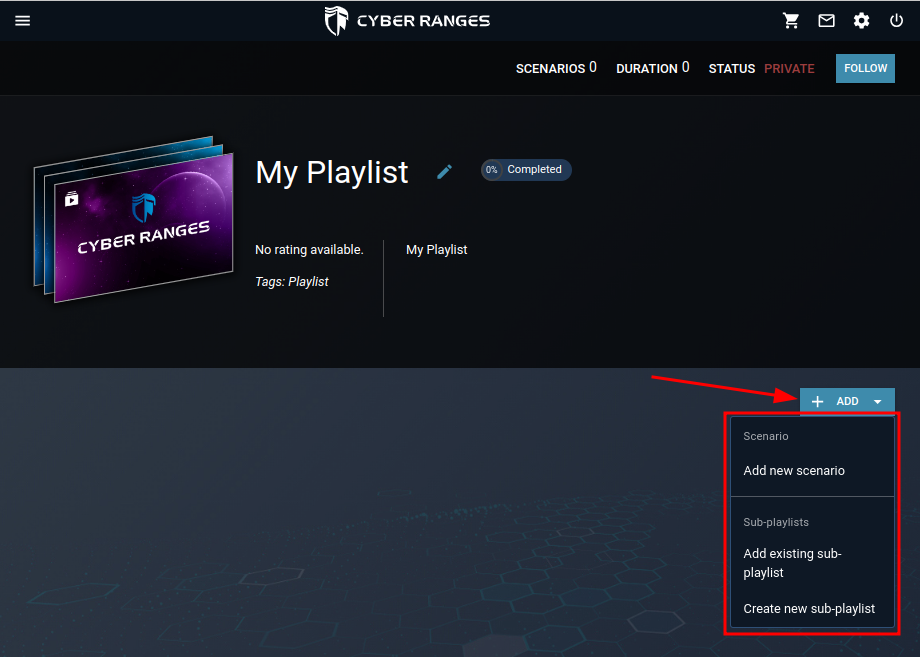 Creating private playlists – CYBER RANGES (EN)