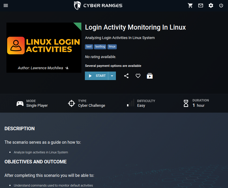 Starting a scenario – CYBER RANGES (EN)