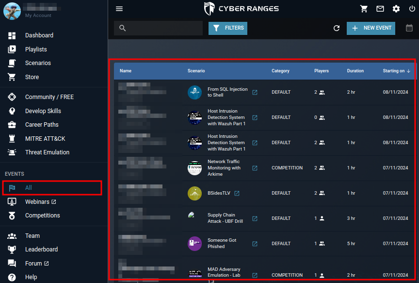 Events – CYBER RANGES (EN)