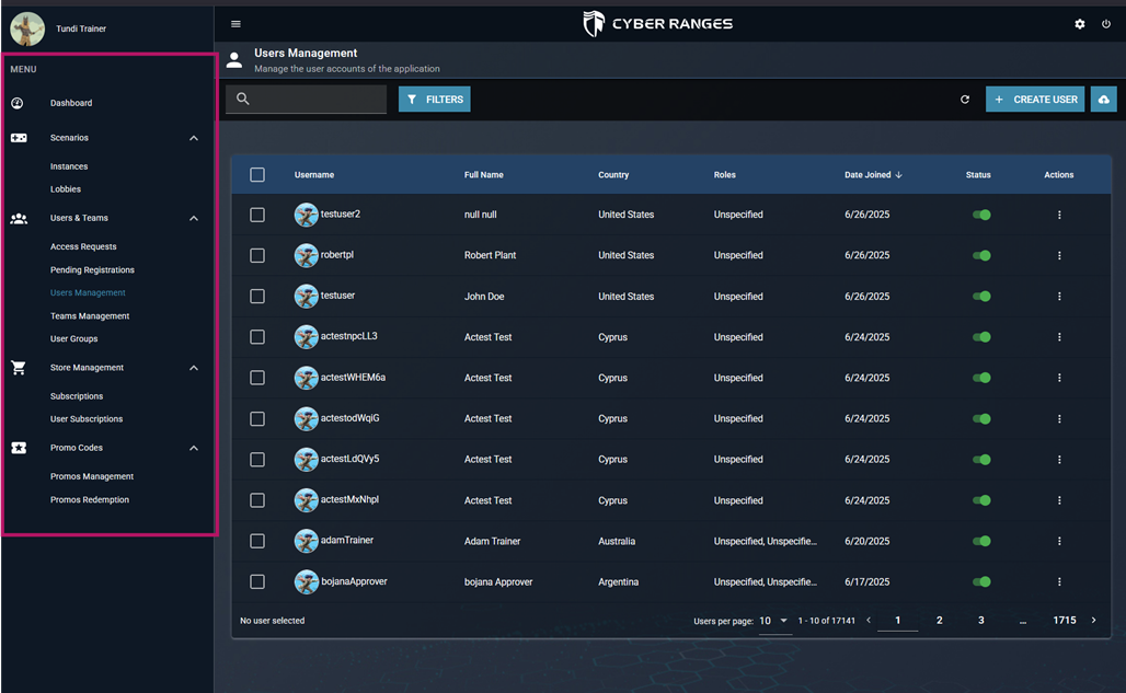 Publishing Control Roles – CYBER RANGES (EN)